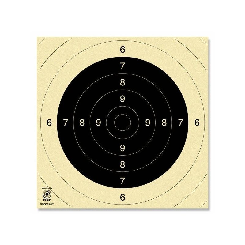 Schietkaart #4400 25/50 meter pistool. 250 stuks. 26x26 cm